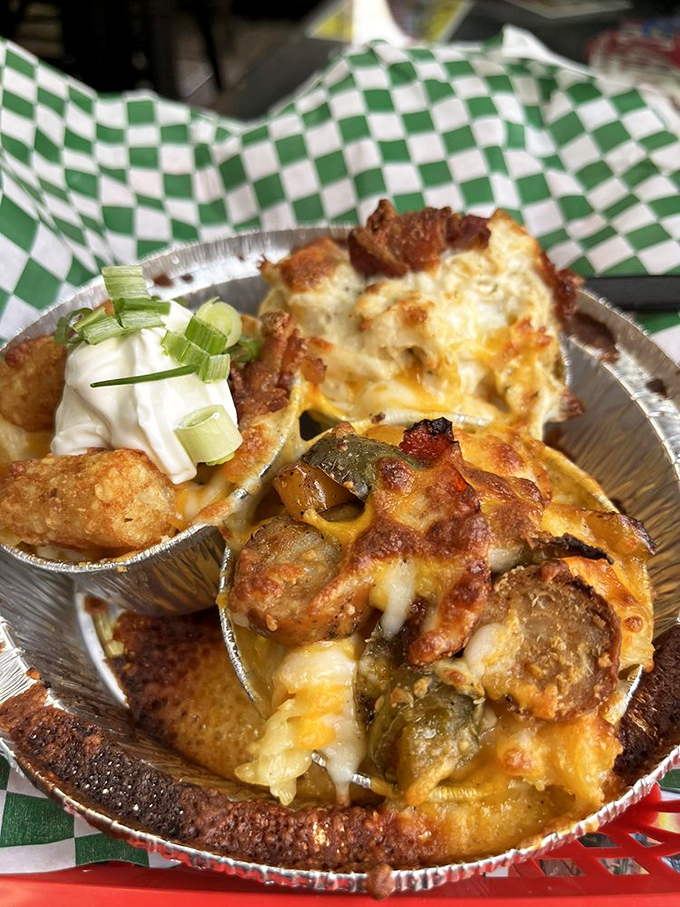 Can't decide? Take a cheesy world tour with this mac and cheese flight. It's like speed dating, but every match is a perfect 10.