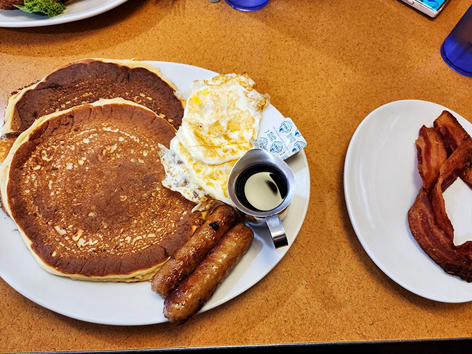 Pancakes so fluffy, they might float away. Quick, anchor them down with some syrup and butter!