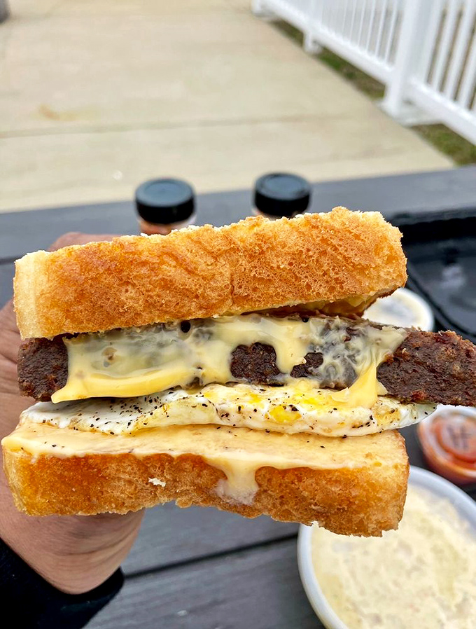 Rise and shine! This hearty breakfast sandwich is the ultimate morning motivator, packed with enough protein to fuel a marathon.