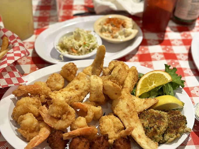 Tony's platter: where seafood goes to show off. It's like an all-star team for your taste buds!