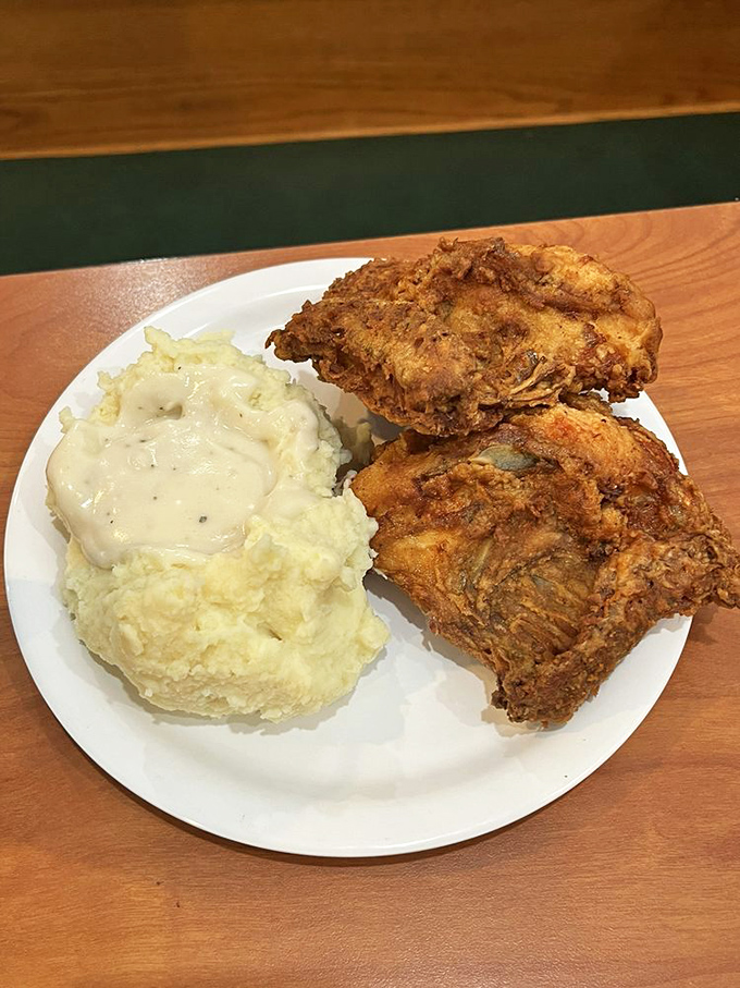 Fried chicken so golden, it could be mistaken for the sun. Those mashed potatoes? Creamy enough to make you forget your troubles.