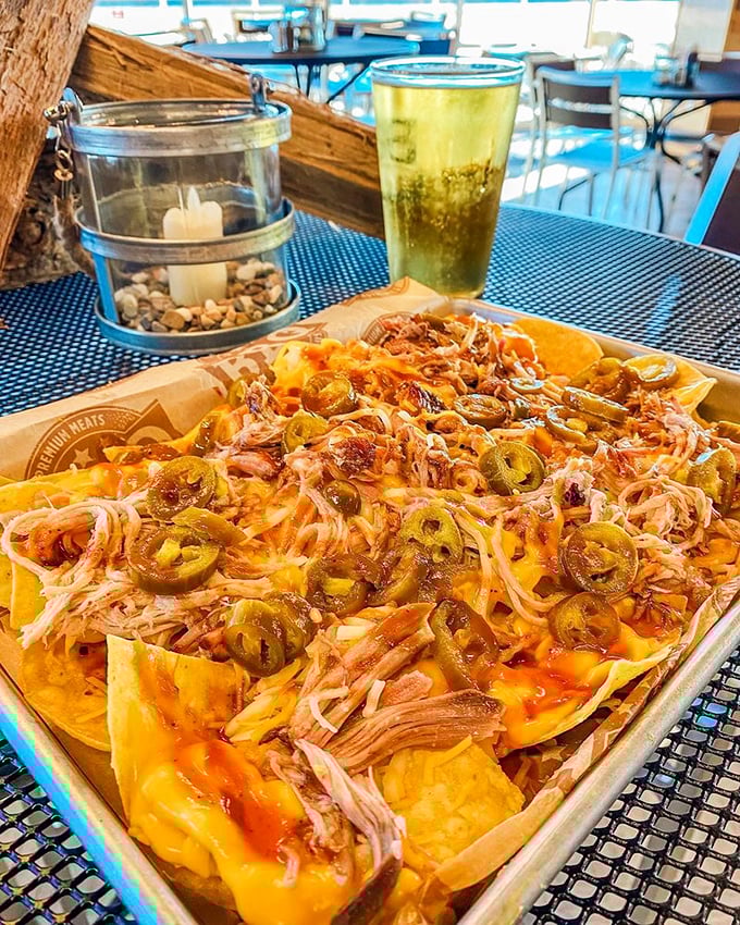 Nachos that put the 'supreme' in Supreme Court. A mountain of crispy, cheesy, meaty goodness that'll have you coming back for more.