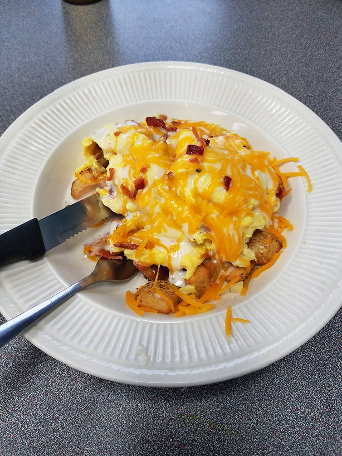 Bacon, eggs, and potatoes walk into a skillet... Stop me if you've heard this one before. Oh wait, you're too busy drooling!