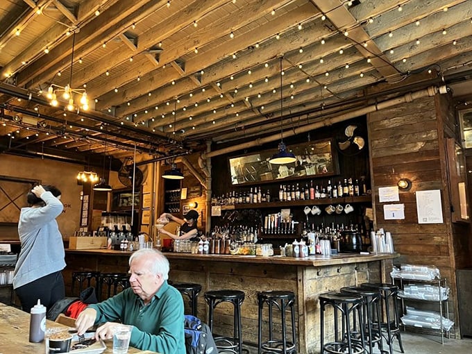 Belly up to barbecue bliss! This bar area is where libations and conversations flow as freely as the sauce on your ribs.