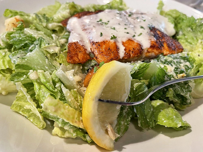 This Caesar Salad with Blackened Salmon is like a classic rock ballad &ndash; familiar, comforting, but with an unexpected spicy twist that keeps you coming back for more.
