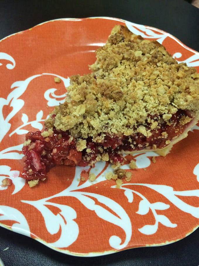 Cherry crumble that's more addictive than your favorite Netflix series. Warning: May cause binge-eating!