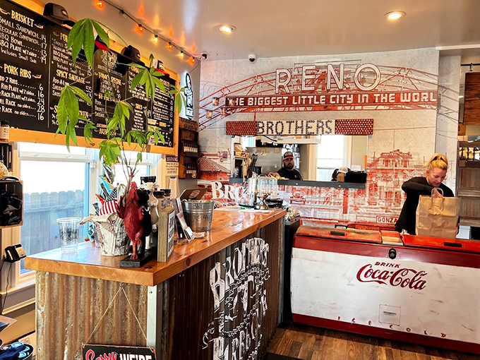 "Kiss My Gritz: A slogan that's both sassy and tasty." This order counter is where dreams come true, one plate at a time.