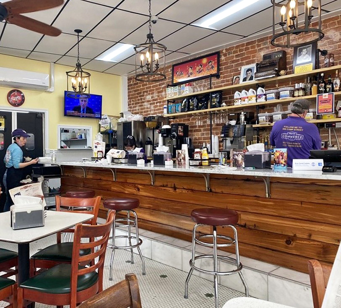 Where the magic happens! This counter has probably heard more stories than a bartender on Mardi Gras night, and the coffee keeps flowing like the Mississippi.