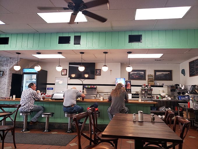 Pull up a seat at the counter, where coffee flows like a river and gossip is always on the menu.