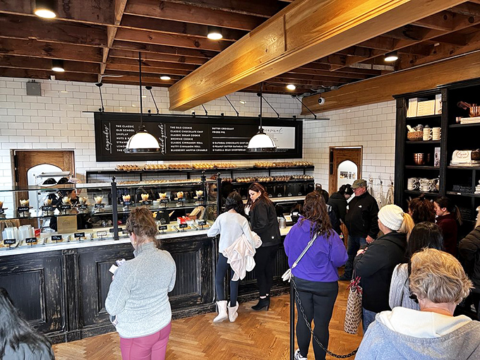 The happiest line you'll ever stand in! These folks know that good things come to those who wait &ndash; especially when it's for Silos' treats.