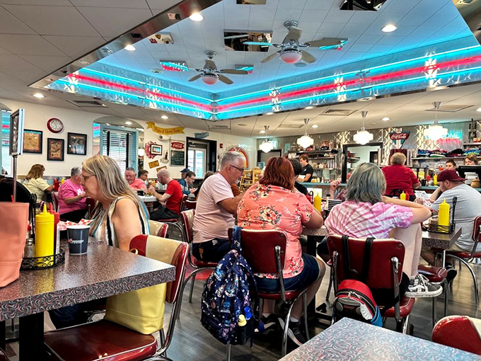 Where everybody knows your name... or at least your favorite milkshake! This bustling diner is serving up community spirit alongside those tasty treats.