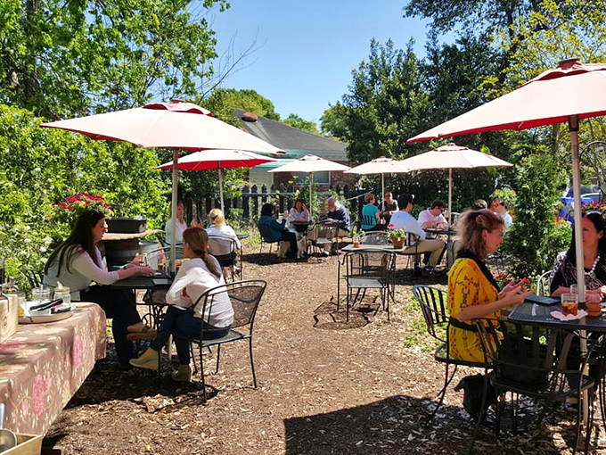 Al fresco dining at its finest. It's like a garden party, but with better food and fewer awkward small talk moments.