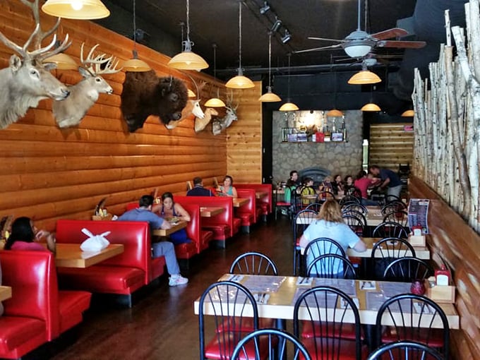 Happy diners enjoying their meals - it's a scene as heartwarming as your grandma's kitchen on Thanksgiving. Can you smell the satisfaction in the air?