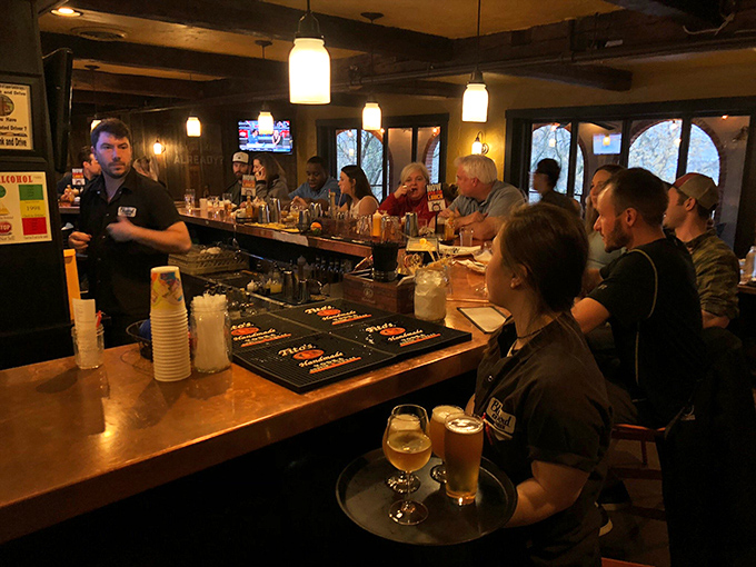 Where barbecue dreams come true! This lively bar scene is proof that good food brings people together faster than you can say "pass the sauce."