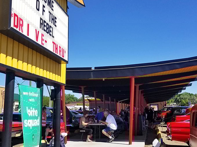 Where strangers become friends over shared love of great burgers. It's like a delicious support group for comfort food enthusiasts.
