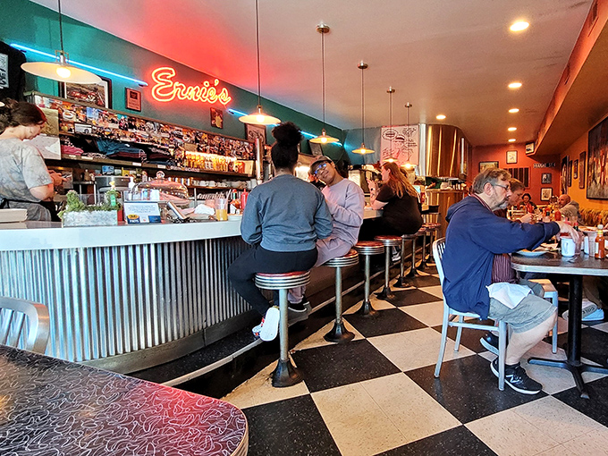 Where everybody knows your name... or at least your usual order. Ernie's is the "Cheers" of diners, minus the alcohol and plus some killer pancakes.