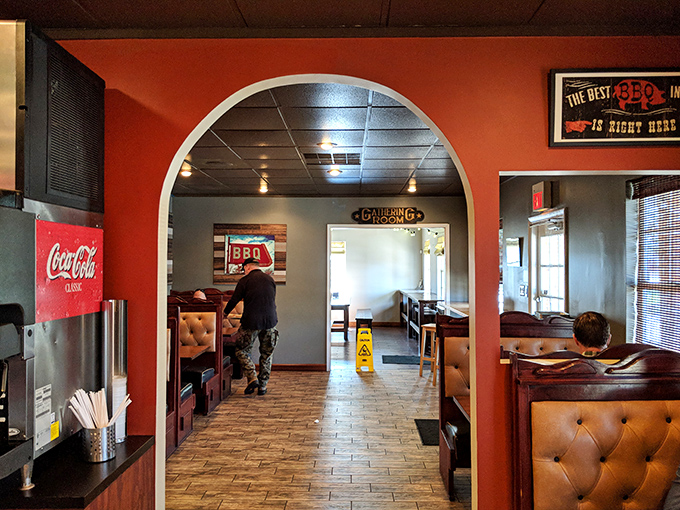 Happy faces, full bellies! Pappy's bustling dining room is a testament to the universal language of great BBQ.