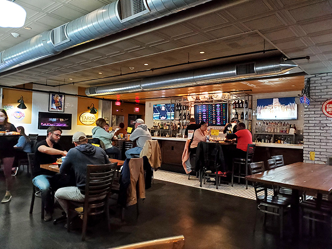 Where everybody knows your name (or at least your wing order). This bustling bar is like "Cheers," but with more sauce options.