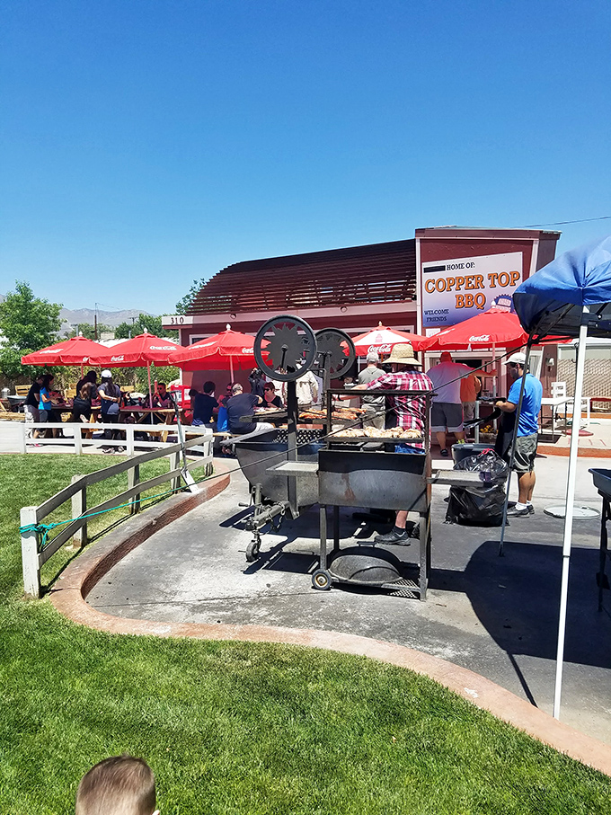 BBQ brings people together! This lively outdoor scene is proof that good food creates instant friends and unforgettable memories.