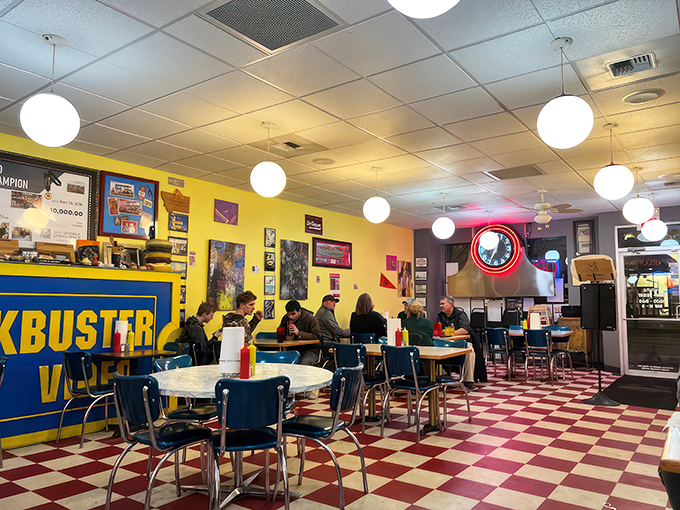 Where everybody knows your name... and your burger order! The Burger Dive's cozy atmosphere is perfect for making new friends or plotting world domination.