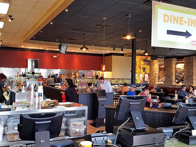 Where food meets fellowship! This bustling scene is like Thanksgiving dinner, minus the awkward family conversations.