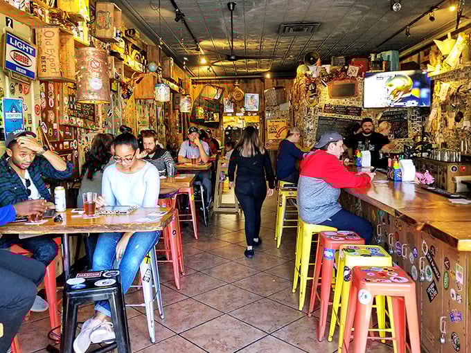 Where strangers become friends over burgers and beers. It's like a modern-day "Cheers," but with better food and funkier decor.