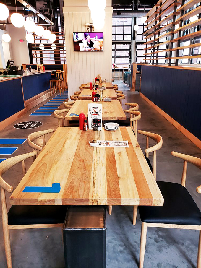 Long tables that would make Viking feasters proud! The perfect spot for gathering your crew and swapping tall tales over tasty grub.