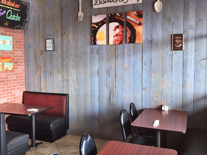 Rustic charm meets modern comfort. This dining area is so inviting, you'll want to move in and make biscuits your roommates.
