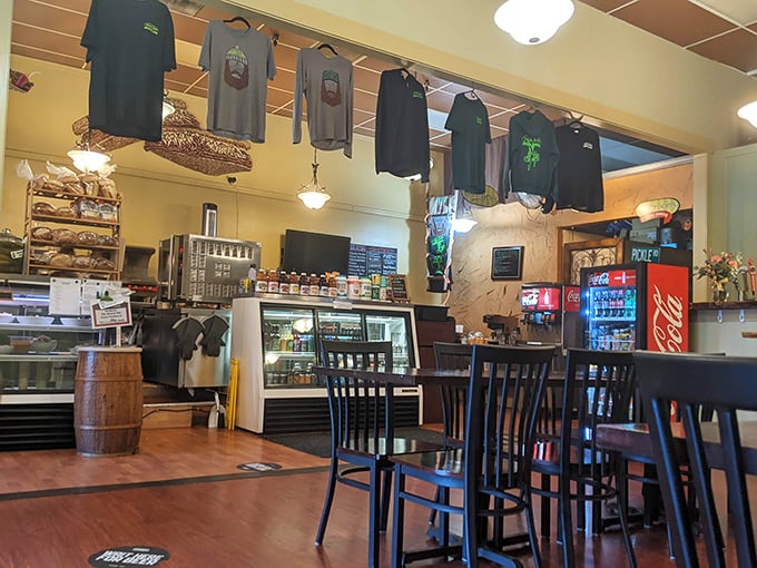 Dine in comfort and style! The seating area invites you to kick back, relax, and contemplate the meaning of life &ndash; or just how good your sandwich tastes.