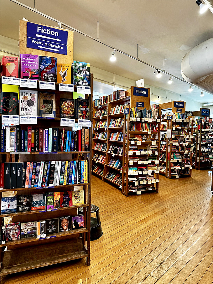 Fiction section: where you can travel the world, fall in love, and solve crimes &ndash; all before bedtime.