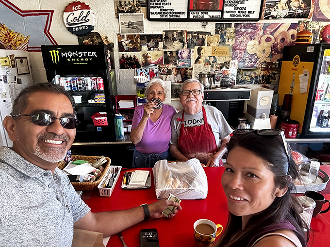 The heart of Yum-Yum's: where smiles are as warm as fresh-from-the-fryer donuts and the coffee's always hot. It's like Cheers, but with more sugar.
