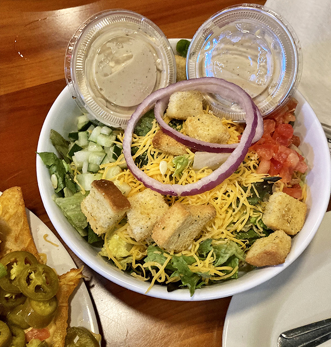 A garden salad that doesn't feel like punishment. It's so fresh, you might hear it whisper, "Eat me, I'm good for you!"