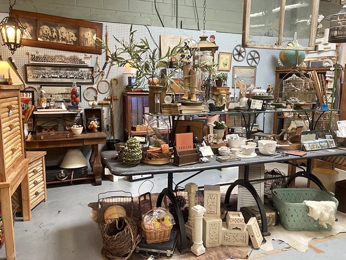 From kitschy knick-knacks to potential family heirlooms, this eclectic mix is like a yard sale curated by a time-traveling magpie.