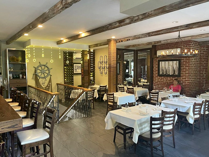 Nautical chic meets cozy retreat. Reef's dining room is like a first-class cabin on the Titanic &ndash; minus the iceberg drama.