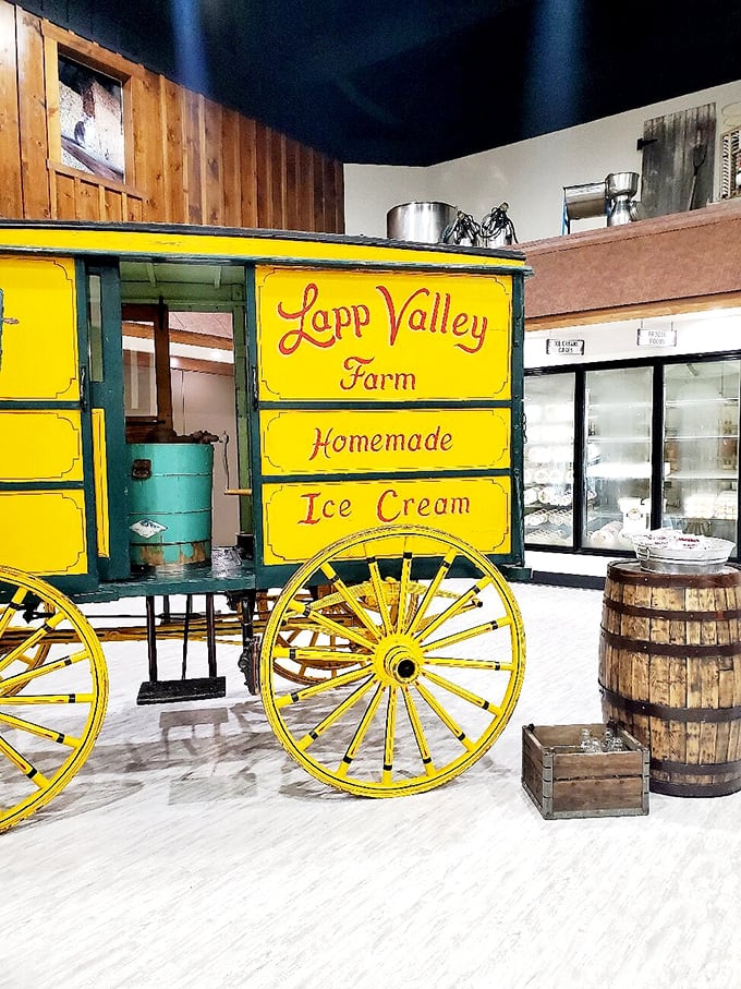 Scoop of happiness! Lapp Valley Farms' ice cream wagon is like a time machine that transports you back to simpler, sweeter days.