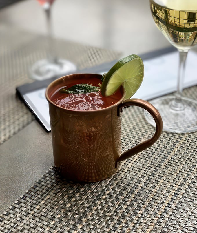 This mule's got quite a kick! A copper mug full of refreshment that's ready to take you on a flavor journey.