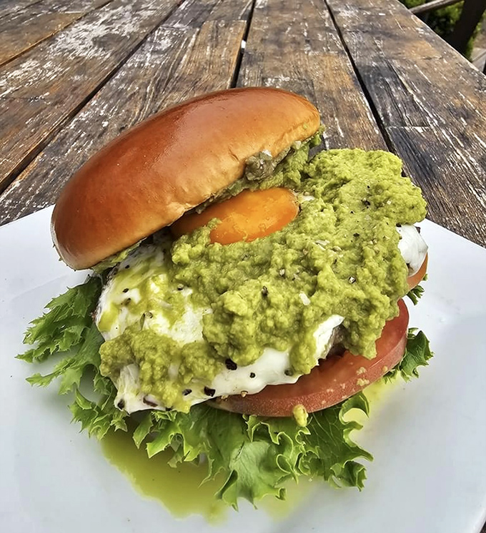 Holy guacamole! This green goddess of a burger proves that sometimes, it's good to be green.