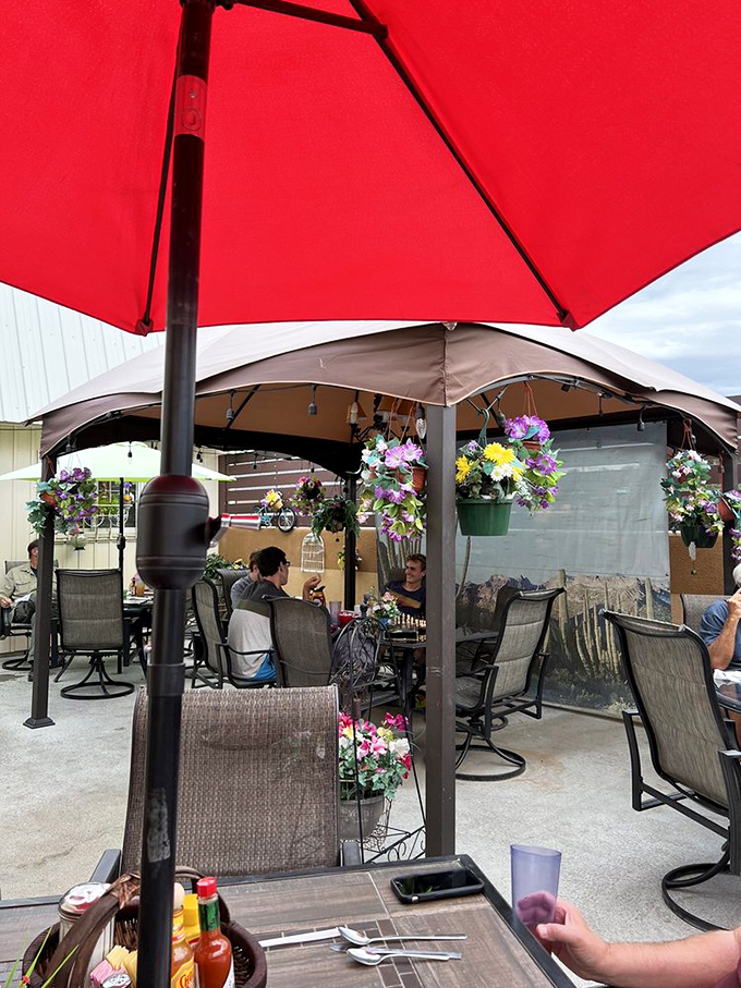 Al fresco dining, Wyoming style! Where the conversation's as fresh as the air and the views are always on the house.