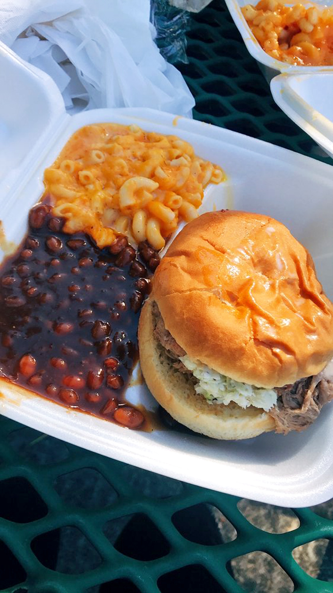 The sandwich that launched a thousand napkins. This pulled pork masterpiece is messy in all the right ways.