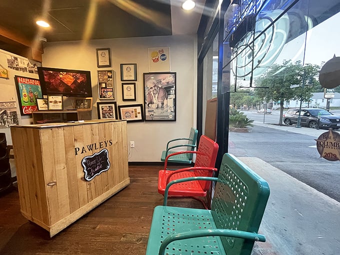 Step right up to burger bliss! This reception area is your gateway to gastronomic glory.