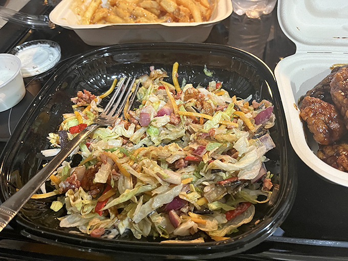 Who said you can't be healthy at a wing joint? This vibrant salad is like a garden party in a bowl.