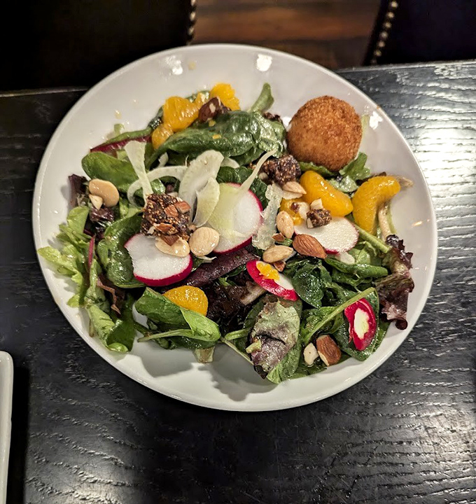 A salad so fresh and colorful, it could double as modern art. Eat your greens, Picasso-style!