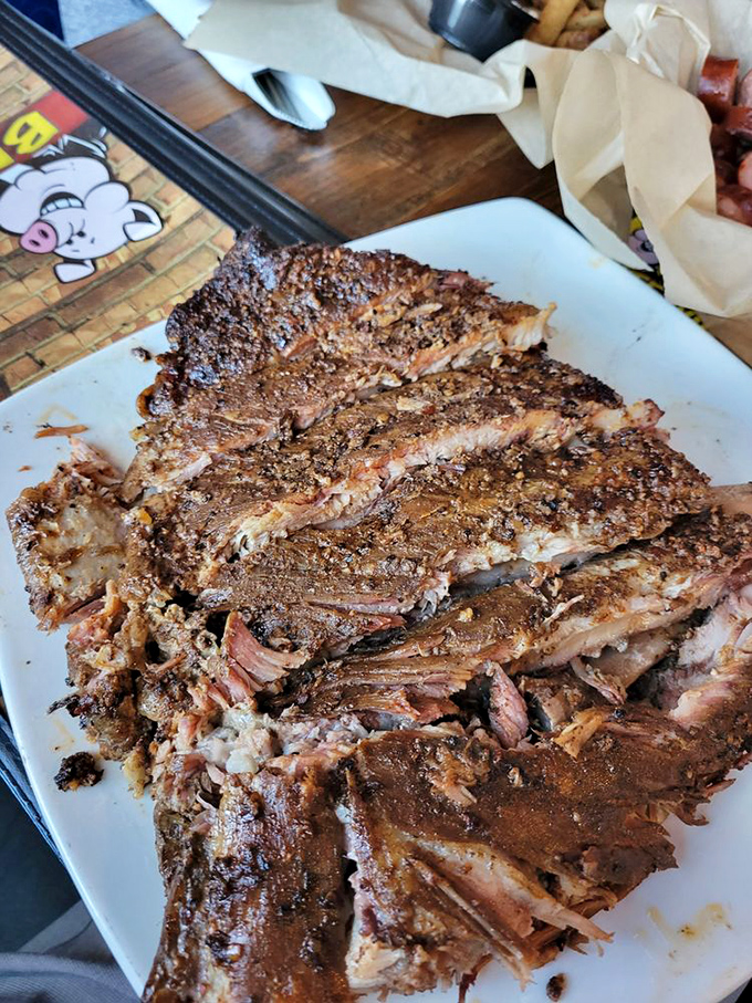 Rib-diculous deliciousness! These spare ribs look so tender, they might just fall off the bone if you stare at them too long.