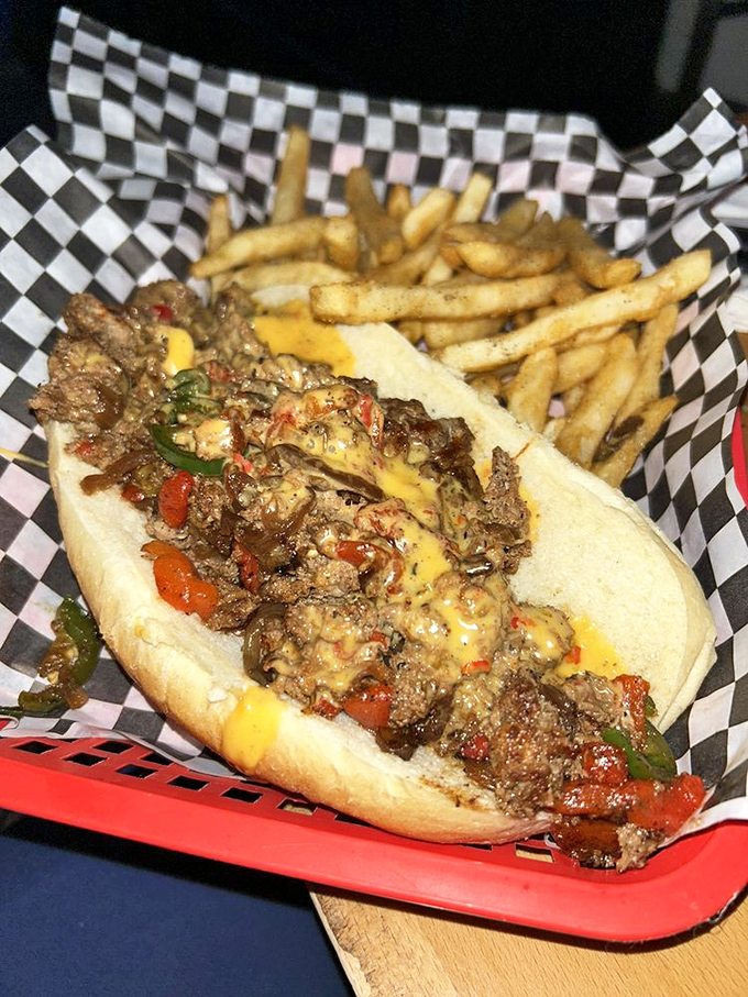 The steak bomb: Where 'Philly meets Maine' in a flavor explosion. It's a sandwich that demands both hands and zero shame.