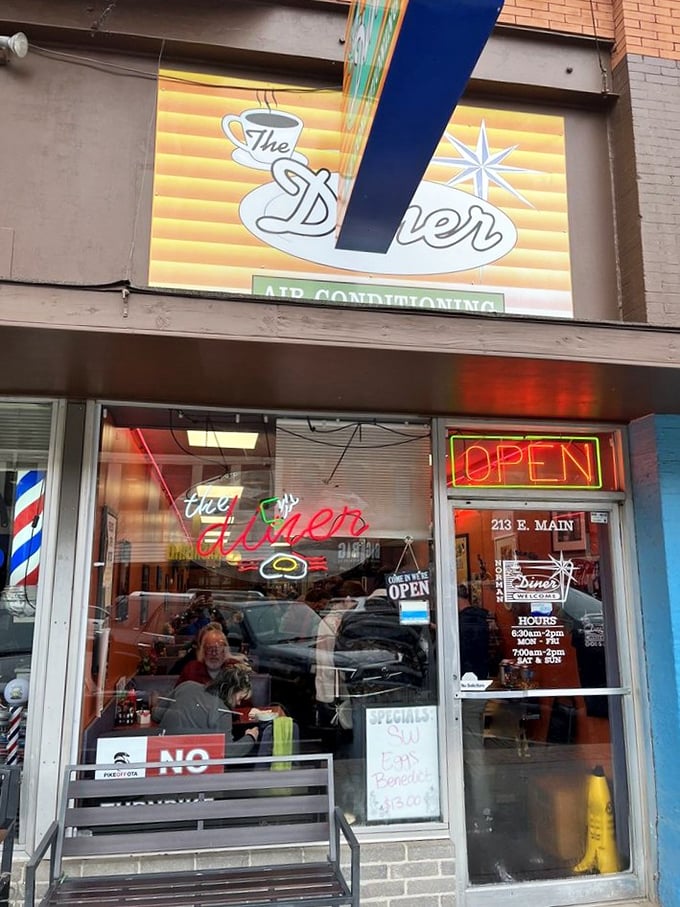 The neon "OPEN" sign might as well say "SALVATION" for those of us stumbling around before proper caffeination.