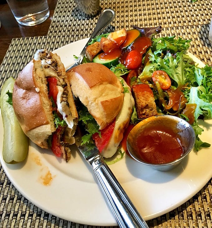 Who says virtuous can't be delicious? This veggie burger is so good, even die-hard carnivores might be caught sneaking a bite.