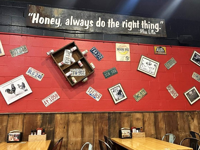 Words to live by. This wall decor is serving up some homespun wisdom with a side of vintage charm.