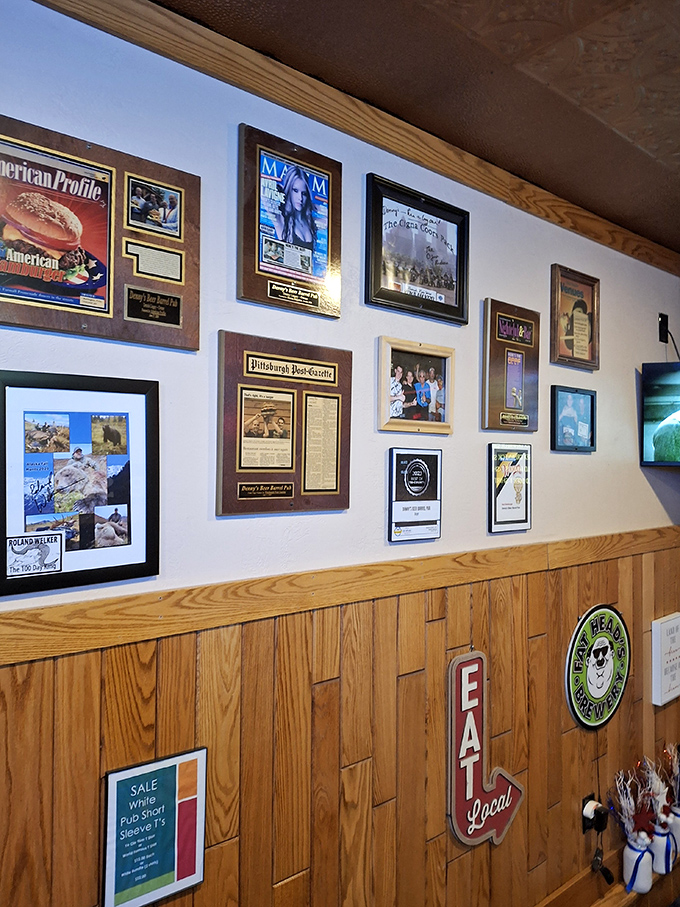 If these walls could talk, they'd tell tales of triumphant eaters and defeated appetites. A gallery of gluttonous glory!