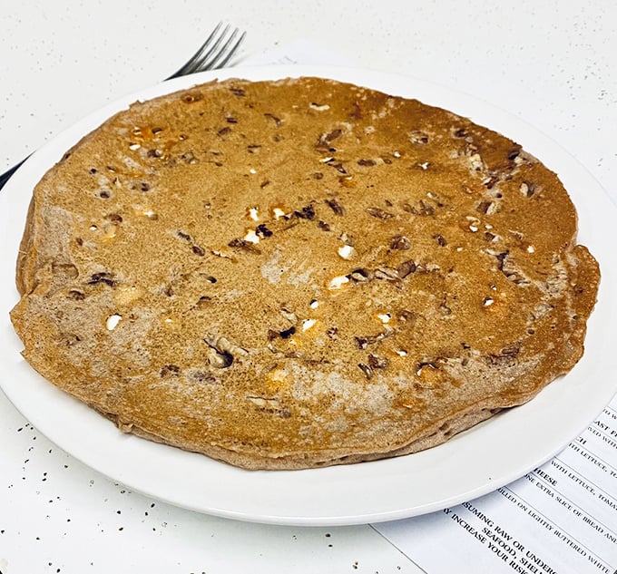 Cinnamon roll meets pancake in this sweet symphony. It's like breakfast and dessert had a beautiful, carb-loaded baby.