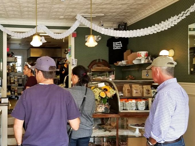 The line for Erie's goodies: where patience isn't just a virtue, it's a necessity. But trust us, it's worth the wait – these folks know the secret to happiness is just a pastry away.